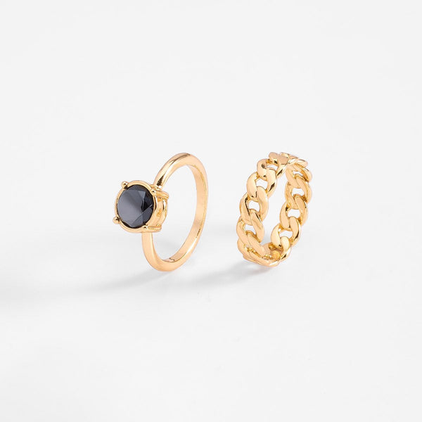 NOIR LUNA RING SET – Yadhi's Beauty